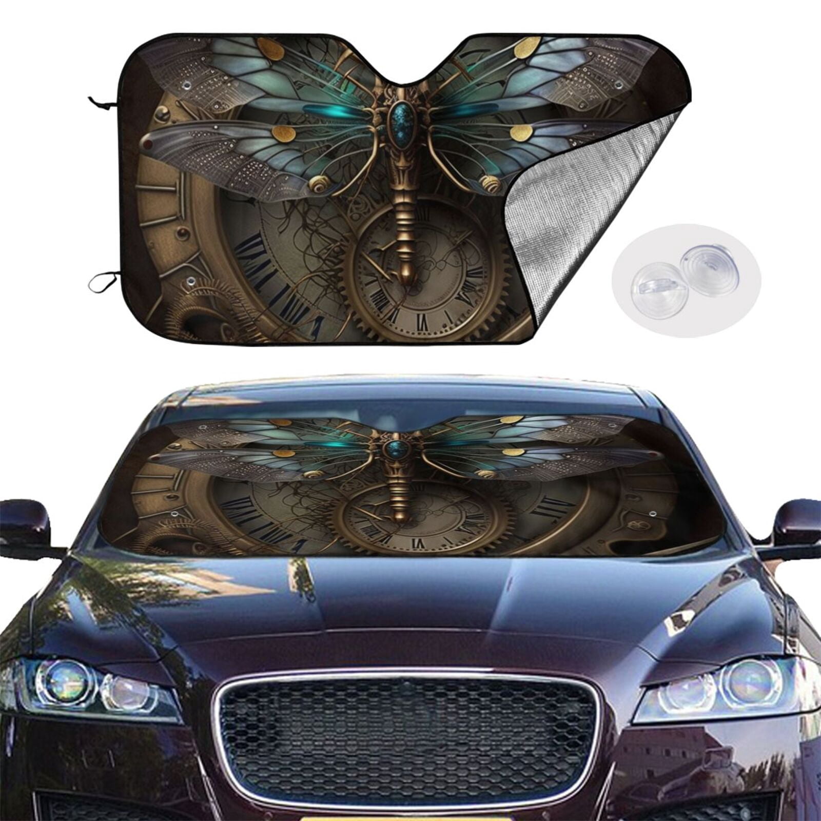 Dragonfly Dials Steampunk Art Windshield Sunshade Sun Shade Front ...