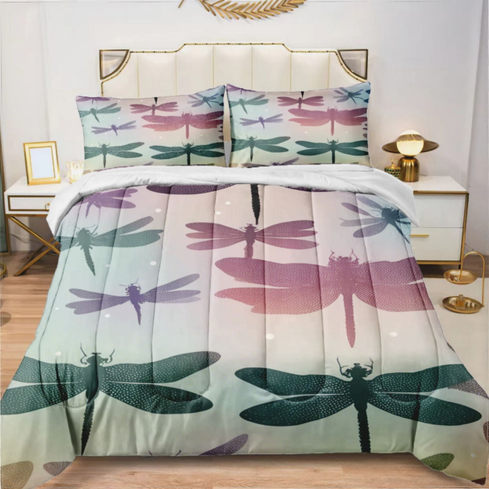 Dragonfly Dots Gradient Comforter Set Bedding Set Duvet Set Set 3pcs ...