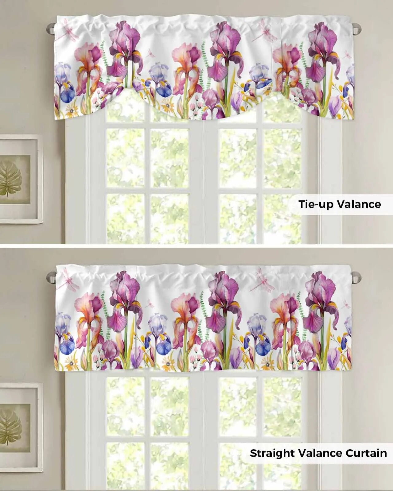 Dragonfly Dots Gradient Window Curtain Living Room Kitchen Cabinet Tie ...
