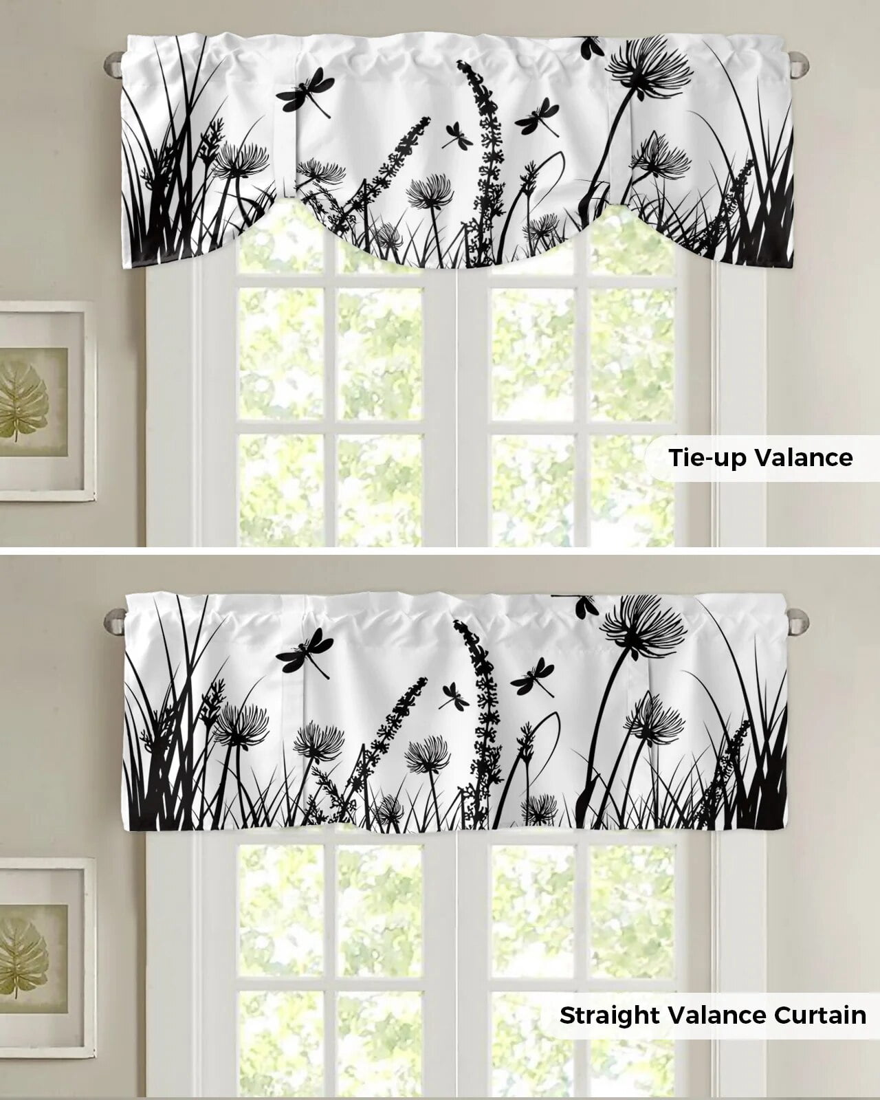 Dragonfly Dots Gradient Window Curtain Living Room Kitchen Cabinet Tie ...