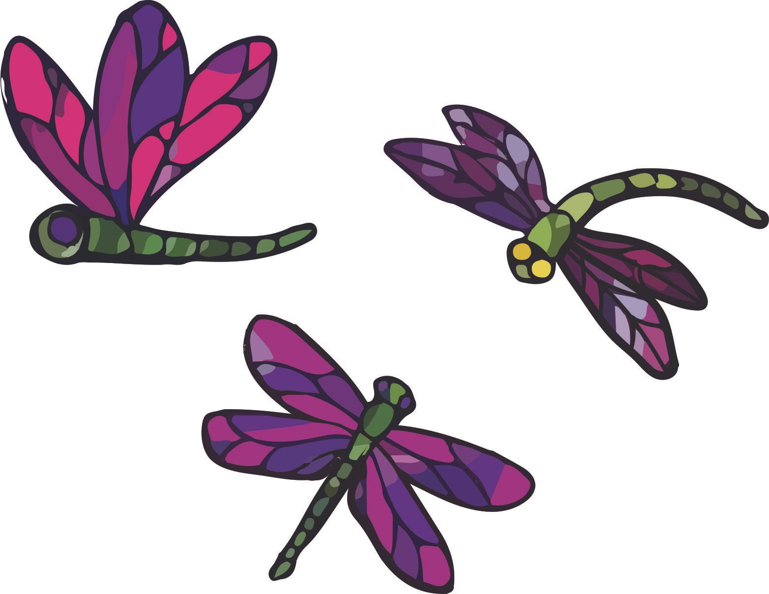 Dragonfly Dragonflies Animal Vinyl Stained Glass Film Static Cling ...