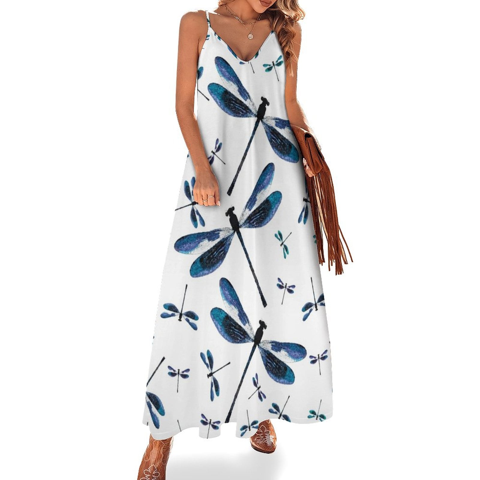 Dragonfly Dragonflies Magical Insects Sleeveless Dress Woman clothes ...