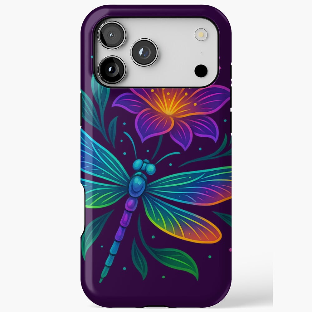 Dragonfly Dreams Neon Glow Case Compatible with iPhone 11-17 Pro Max ...