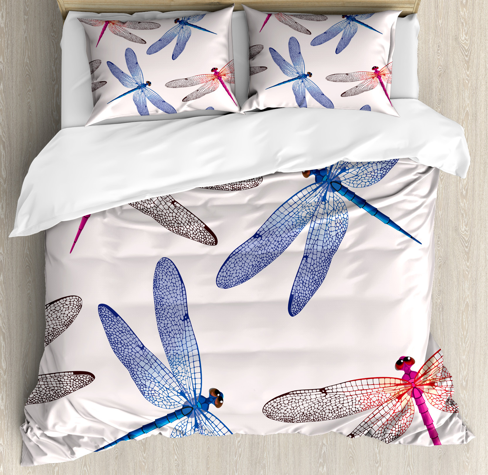 Dragonfly Duvet Cover Set, Dragonfly Forms High Detailed Ornate ...