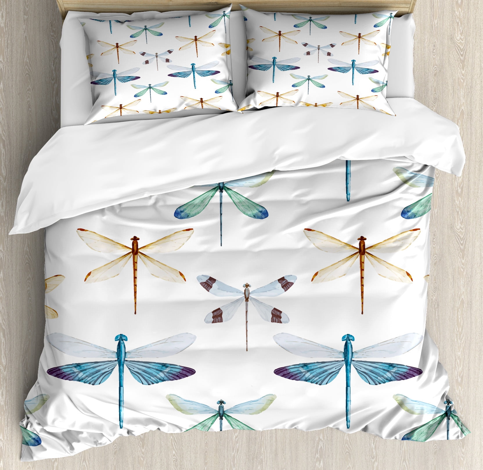 Dragonfly Duvet Cover Set, Group of Regularly Dragonfly Pattern Short ...