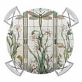 Dragonfly Elastic Fitted Round Table Cover Teal Leaves Floral ...