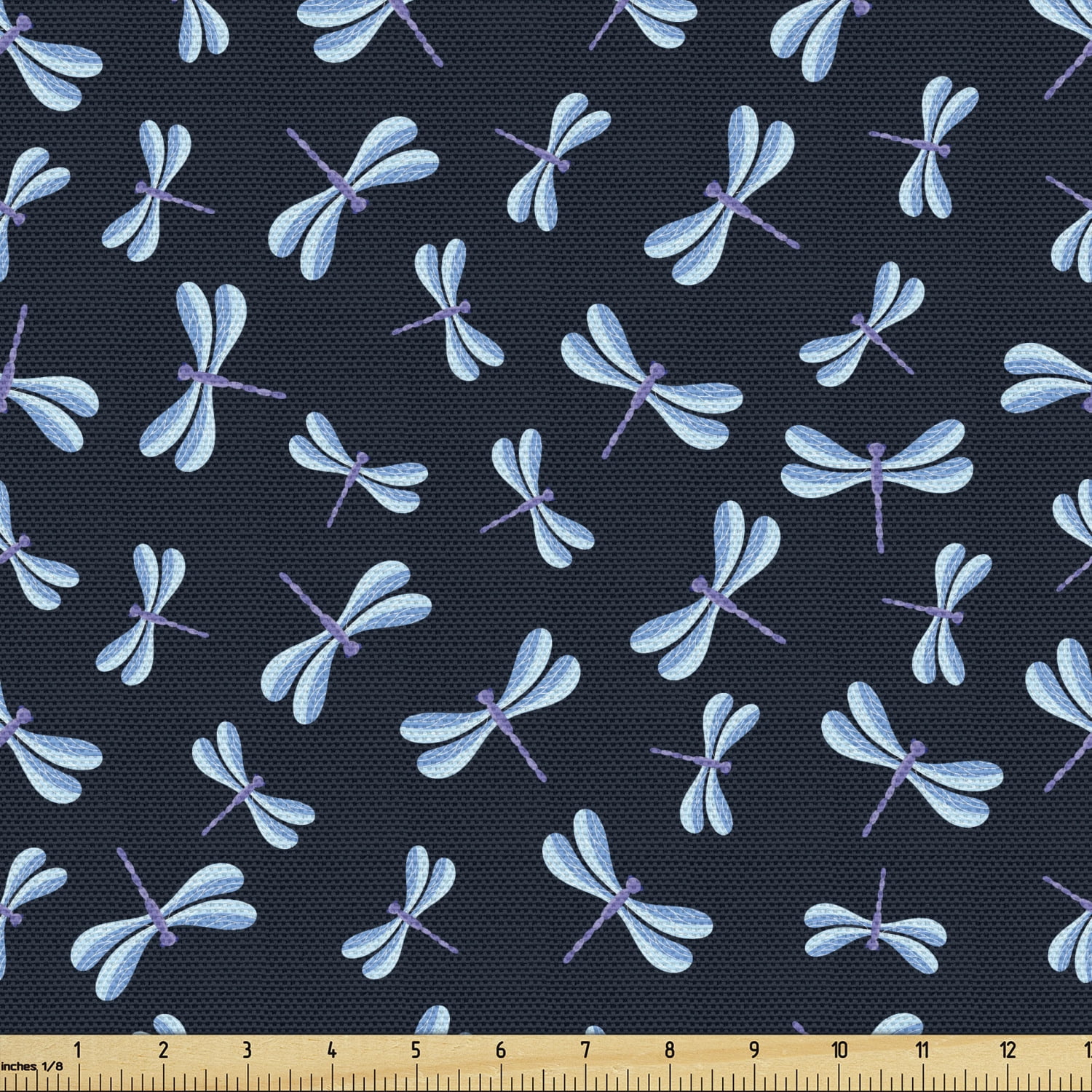 Ambesonne Dragonfly Fabric by the Yard Upholstery, Illustration Nature ...