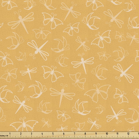Ambesonne Dragonfly Fabric by the Yard Upholstery, Multitude Flying ...