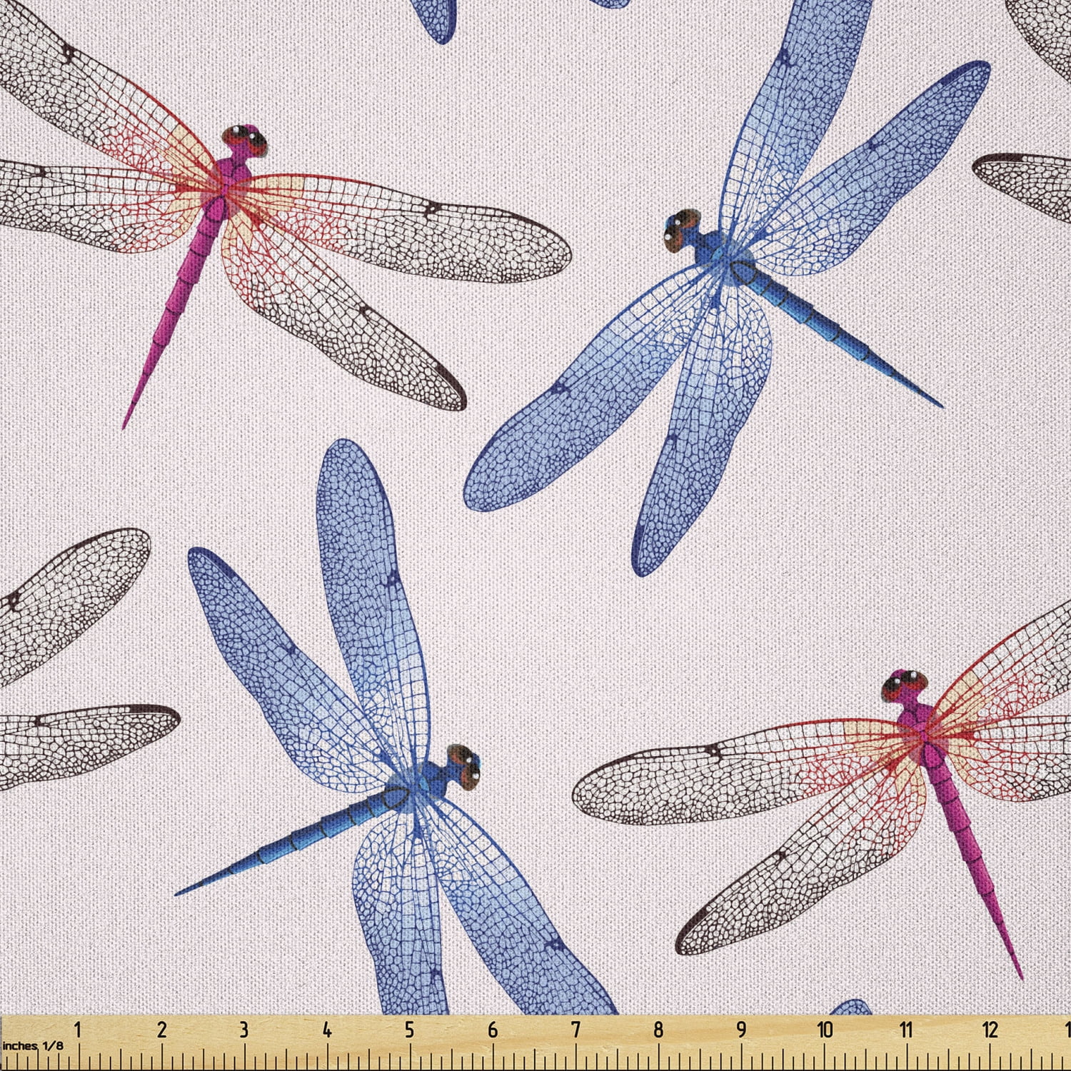 Dragonfly Fabric by The Yard, Dragonfly Forms High Detailed Ornate ...