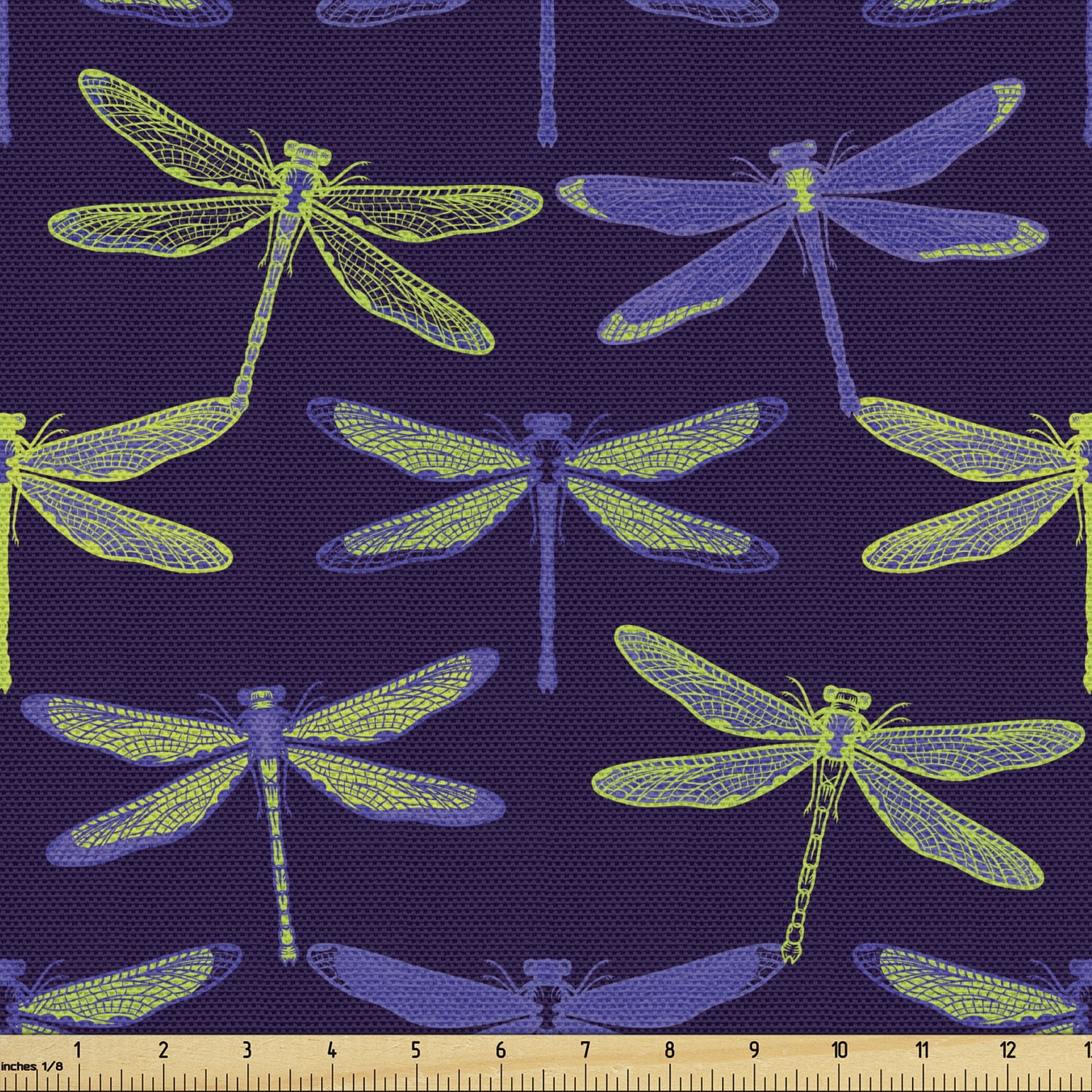 Ambesonne Dragonfly Fabric by the Yard Upholstery, Hand Drawn Contrast ...