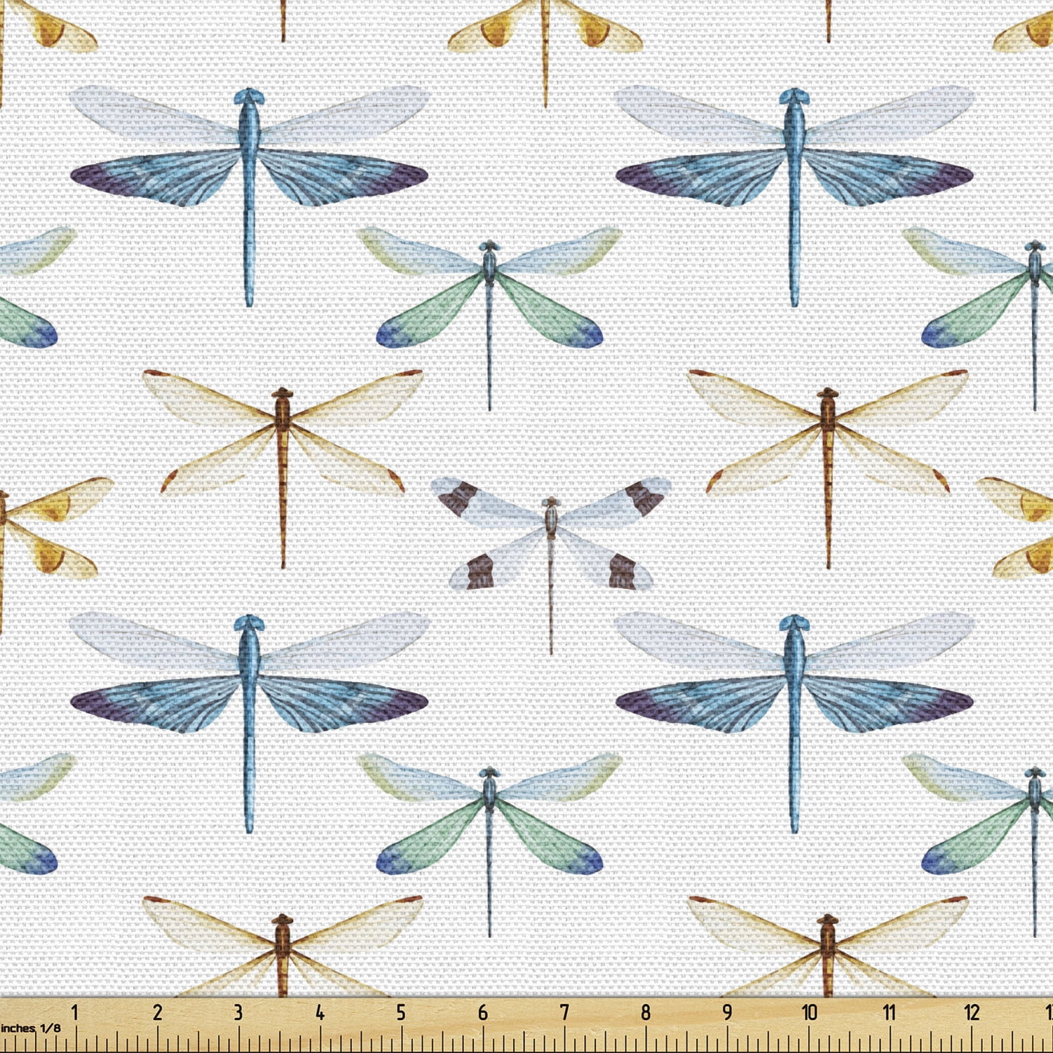Ambesonne Dragonfly Fabric by the Yard Upholstery, Regular Lines ...