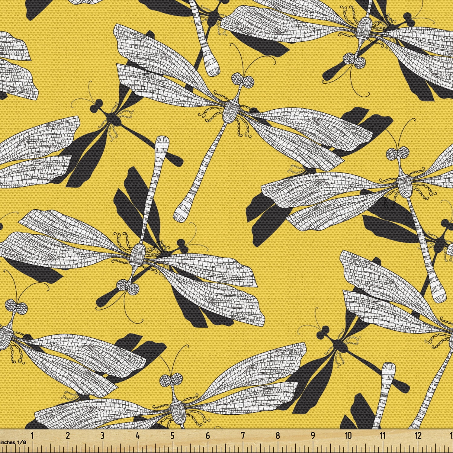 Ambesonne Dragonfly Fabric by the Yard Upholstery, Jumble Animals ...