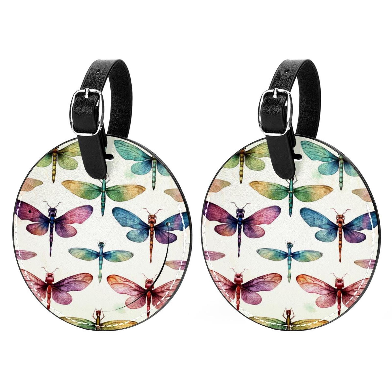 Dragonfly Fashionable Handbag Tag with Travel Tag, 2 Pack Bag Tags for ...