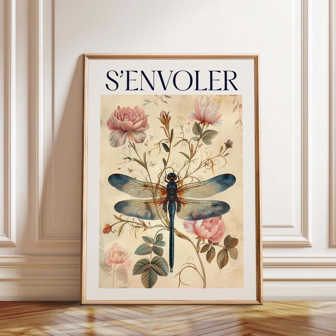 Dragonfly Floral Poster - 'S'Envoler' French Nature Inspired Wall Art ...