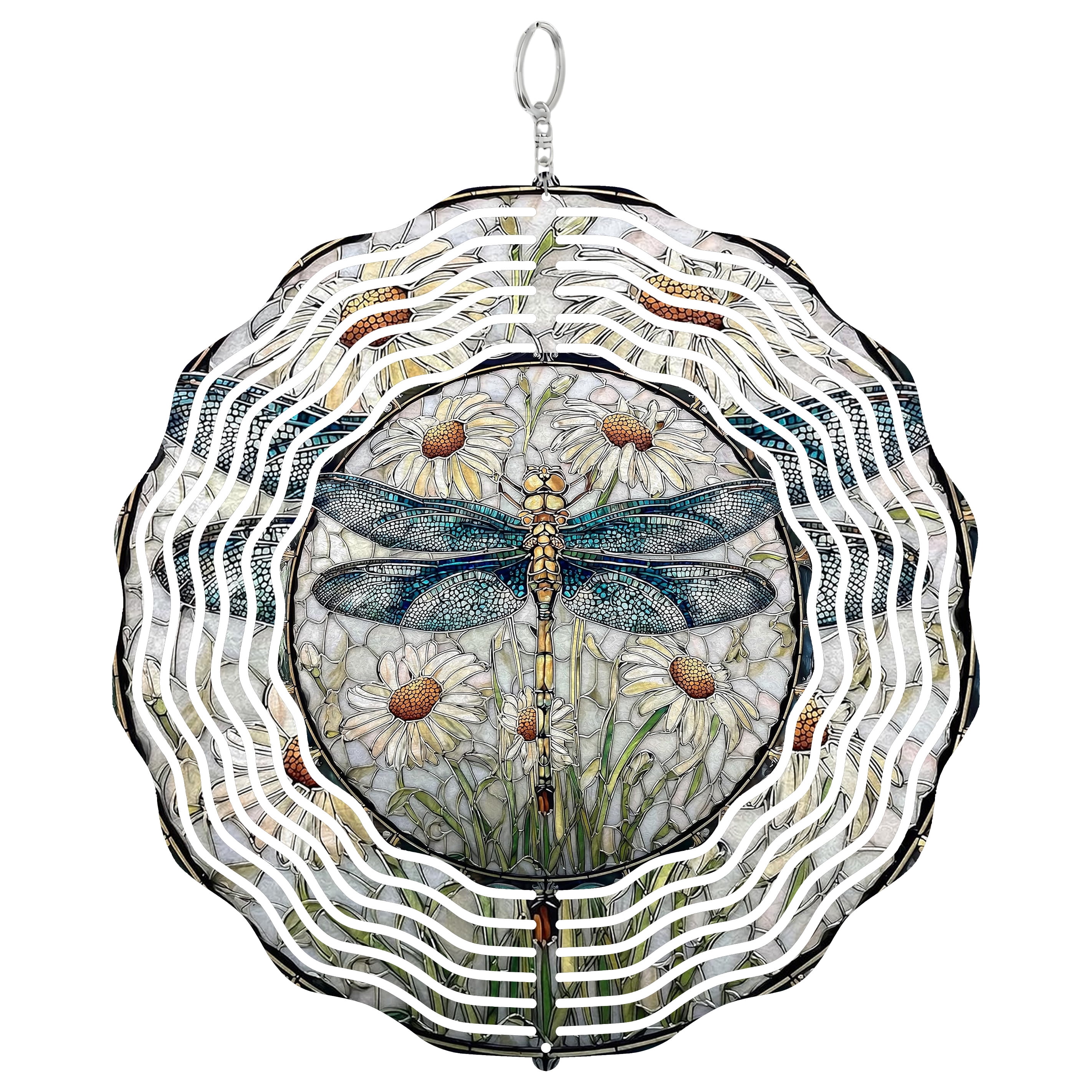 Dragonfly Flower Metal Wind Spinner, Insect Kinetic Yard Art - Walmart.com