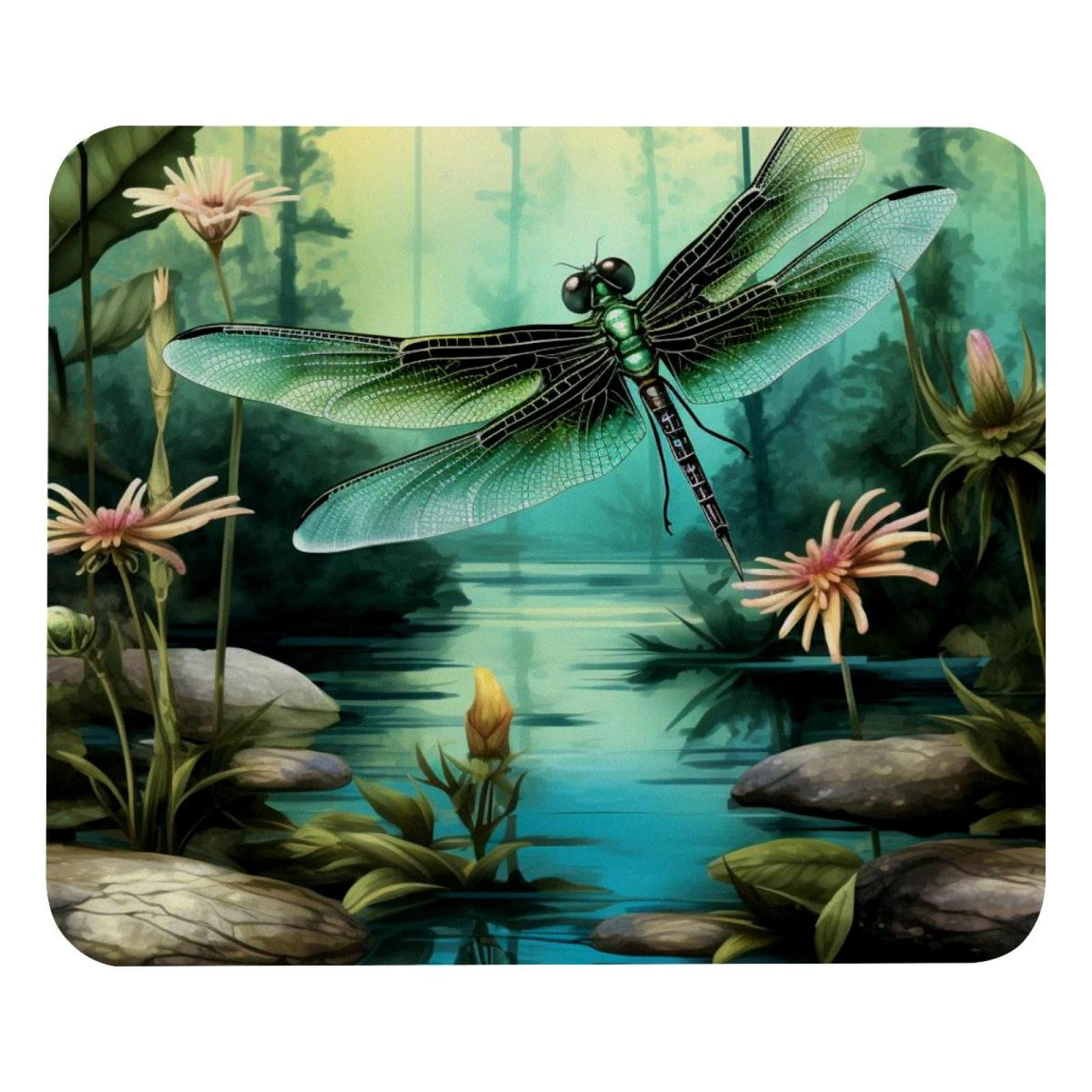 Dragonfly Flower Rive Mouse Pad, Comfortable Mousepad with Smooth ...