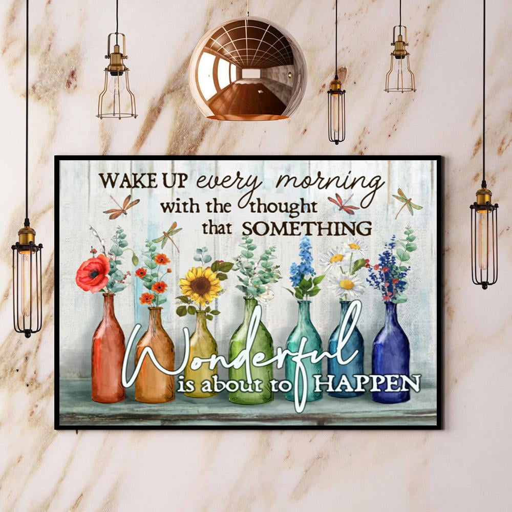 Dragonfly Flower Wake Up Every Morning With The Thought Paper Poster No ...