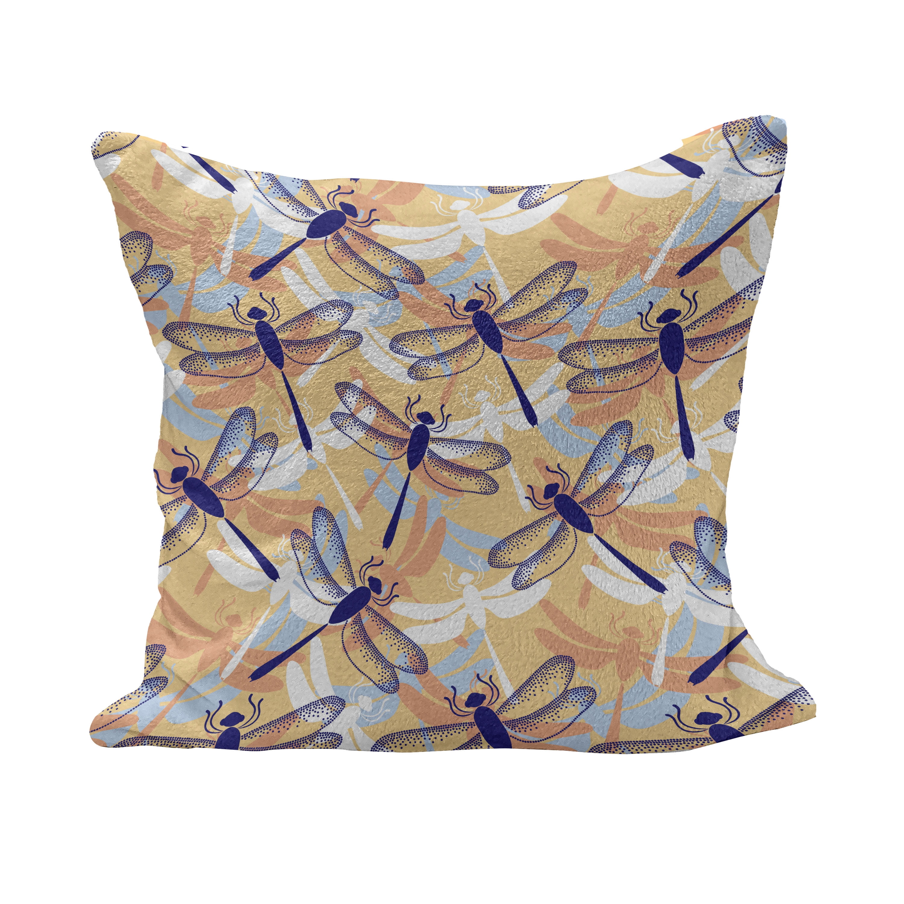 Dragonfly Fluffy Throw Pillow Cushion Cover, Uneven Big Repetitive ...