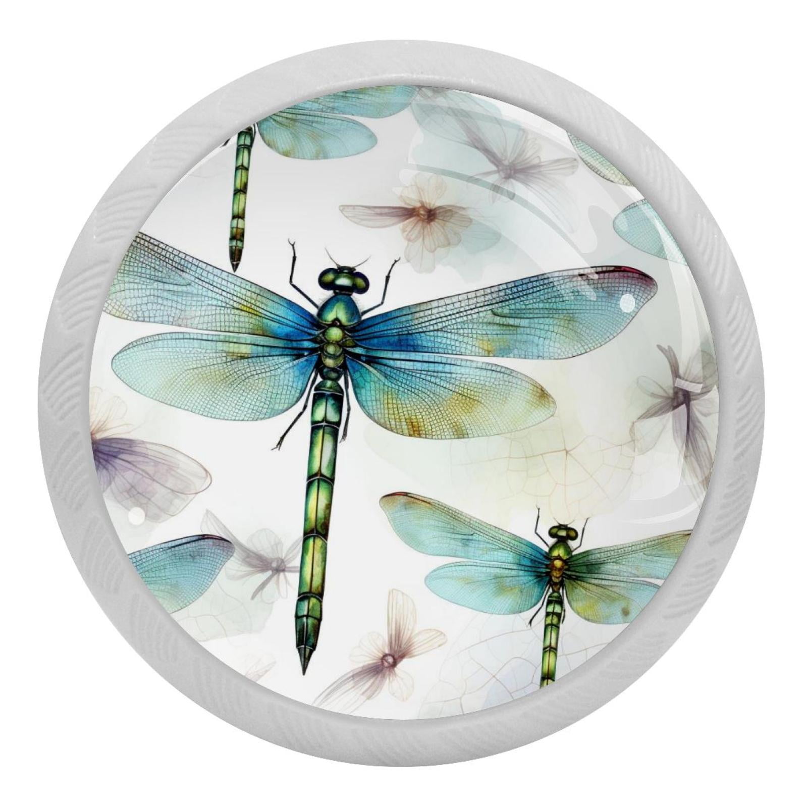 Dragonfly Fluorescent Drawer Pulls with Screws - Round 4-Pack Glow-in ...