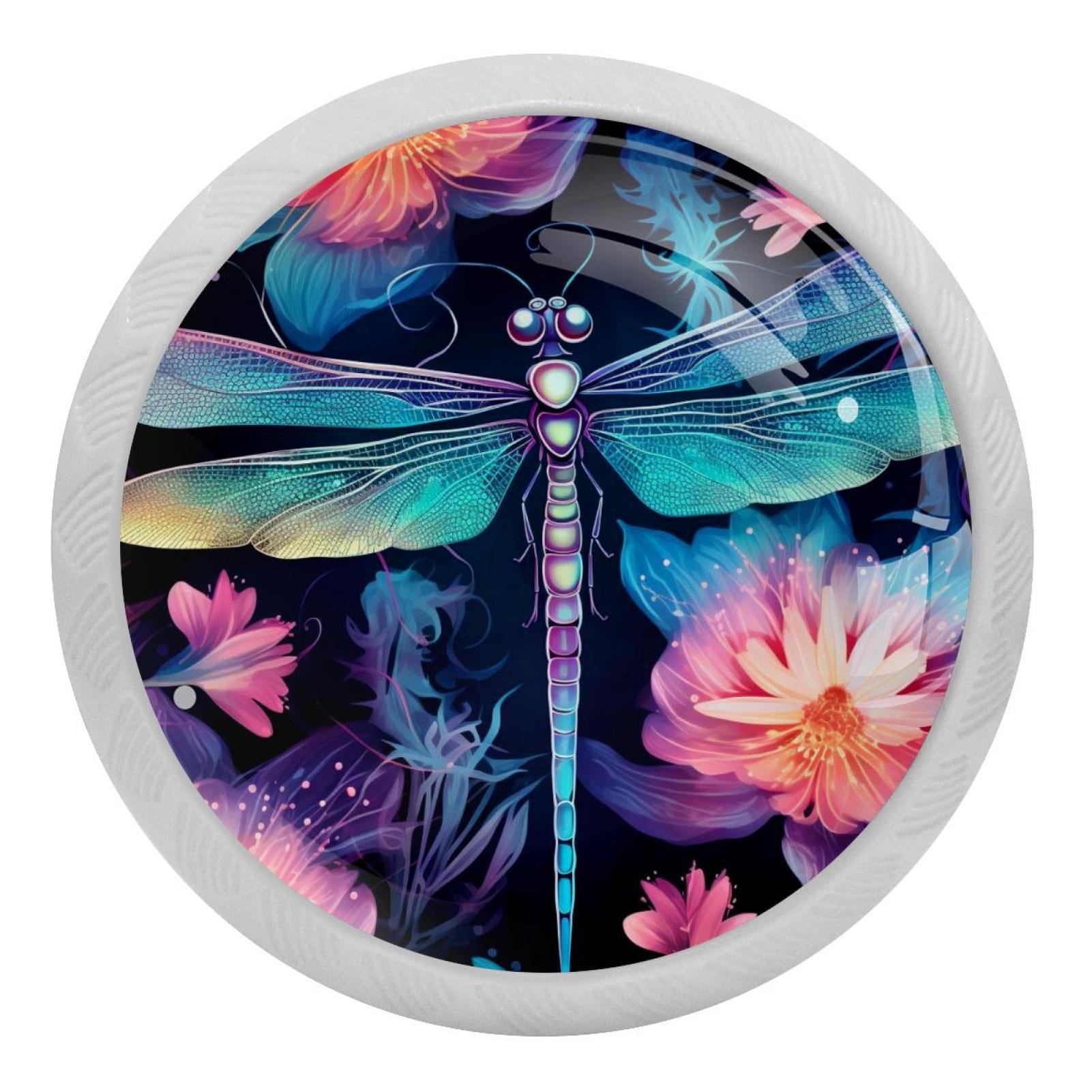 Dragonfly Fluorescent Drawer Pulls with Screws: Round 4-Pack, Glow-in ...