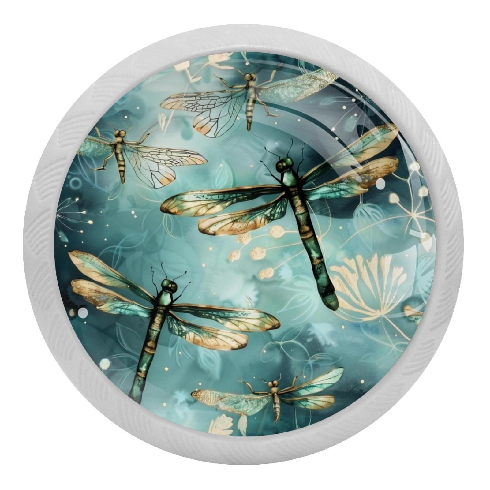 Dragonfly Fluorescent Drawer Pulls with Screws - Round 4-Pack - Glow-in ...