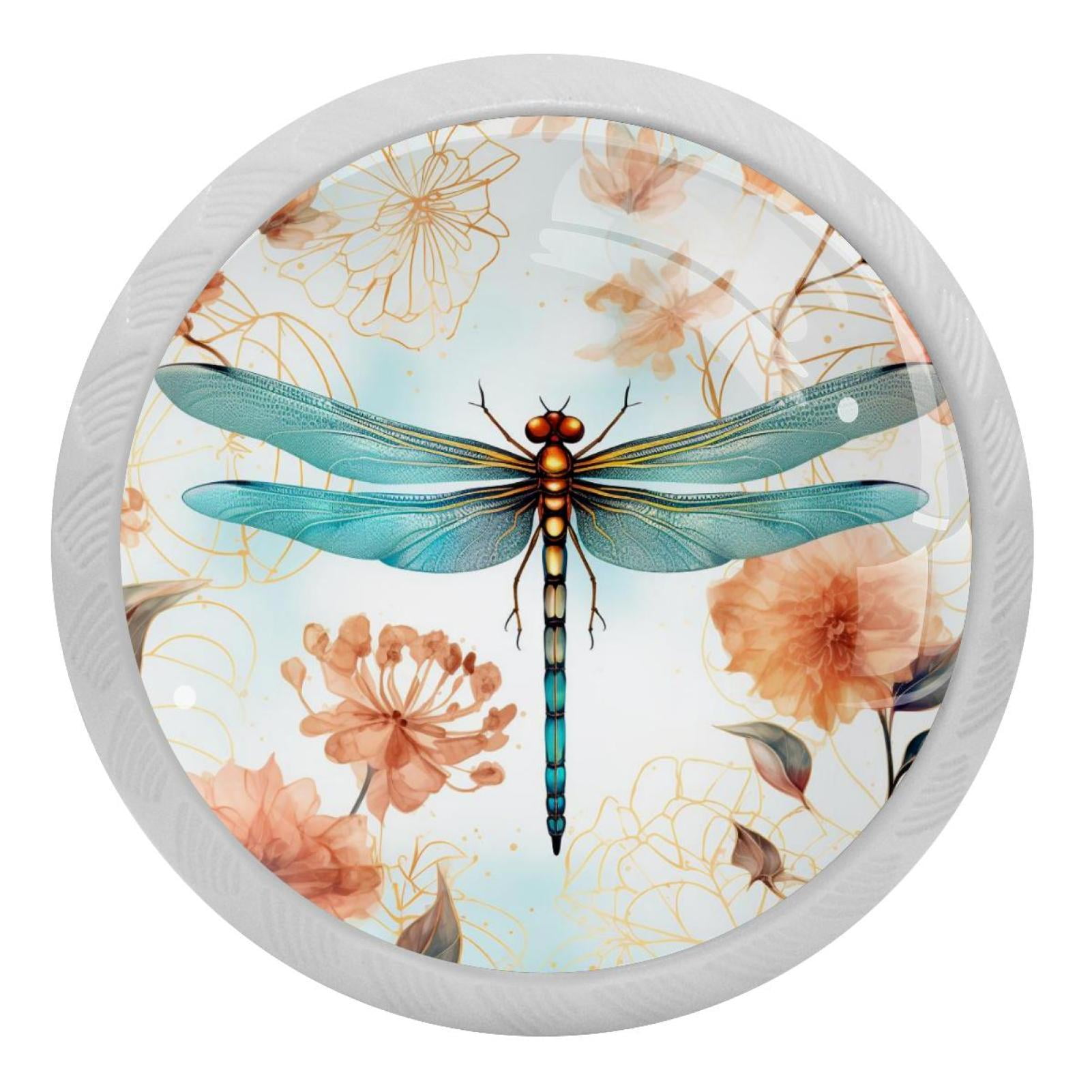 Dragonfly Fluorescent Drawer Pulls with Screws - Round 4-Pack, Glow-in ...
