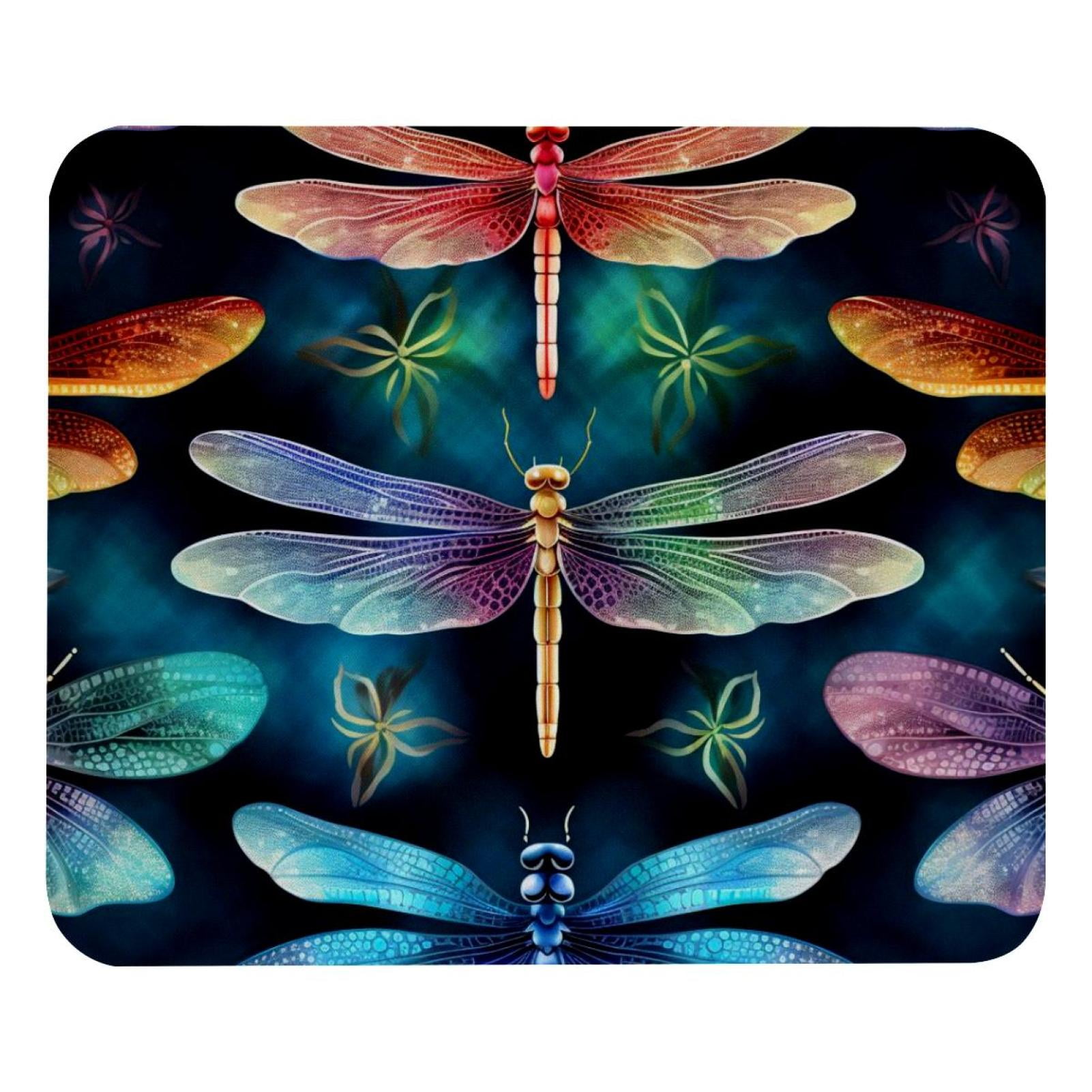 Dragonfly Gaming Mouse Pad Desk Mat, Square 8.3x9.8 Inch Non-Slip ...