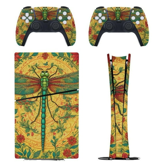 Dragonfly Garden Scene Console Skin Bundle for PS5 Pro Slim Disc & Digital / PS4 – Full Wrap ...