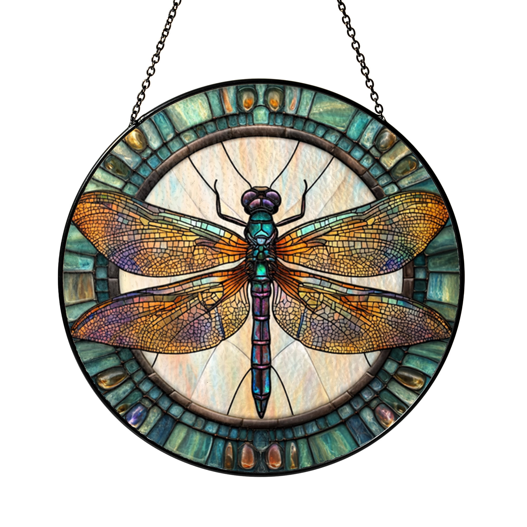 Dragonfly Glass Style Suncatcher – Nature Inspired Window Art - Walmart.com