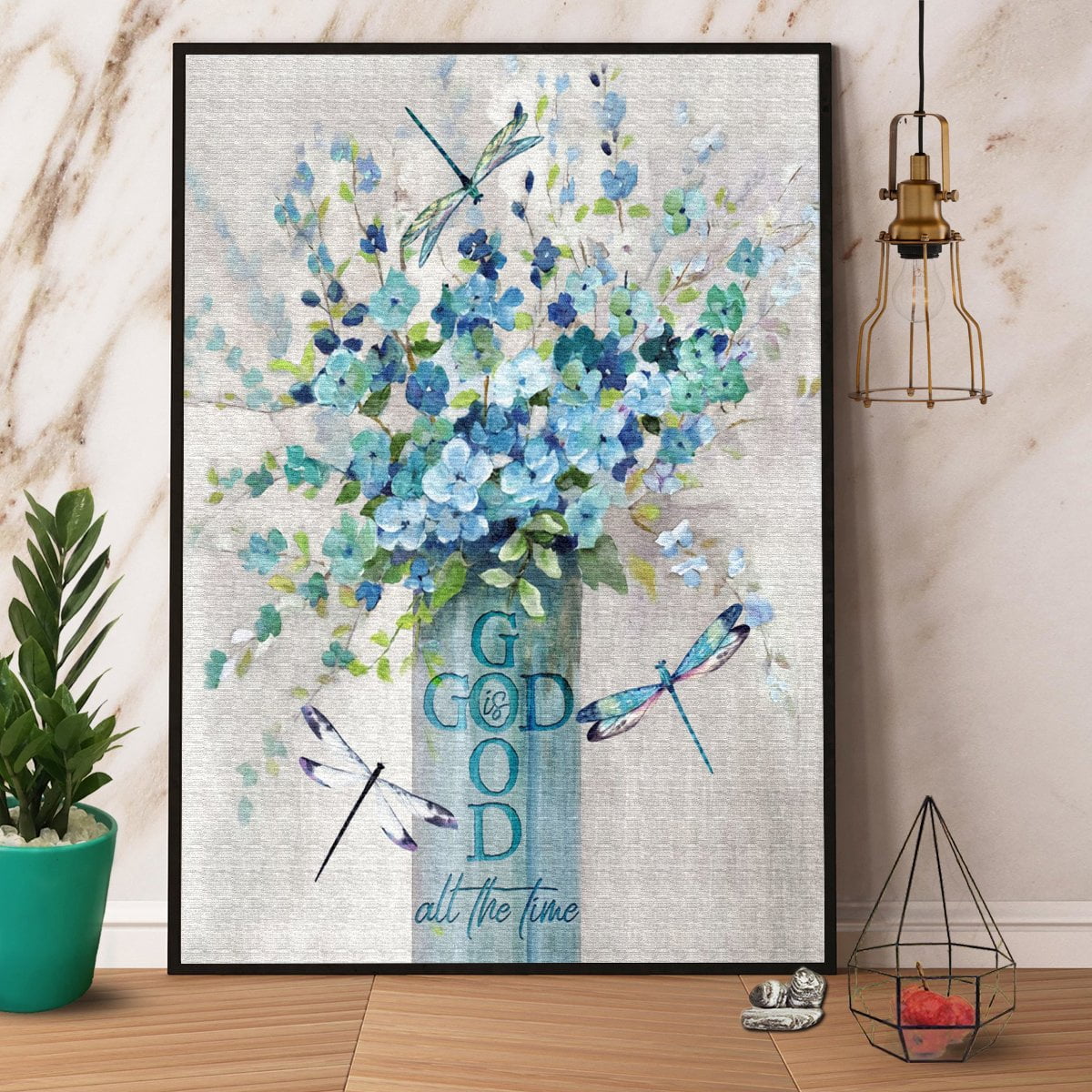 Dragonfly God Is Good Al The Time Satin Poster Wall Art Decor 24 x 36 ...