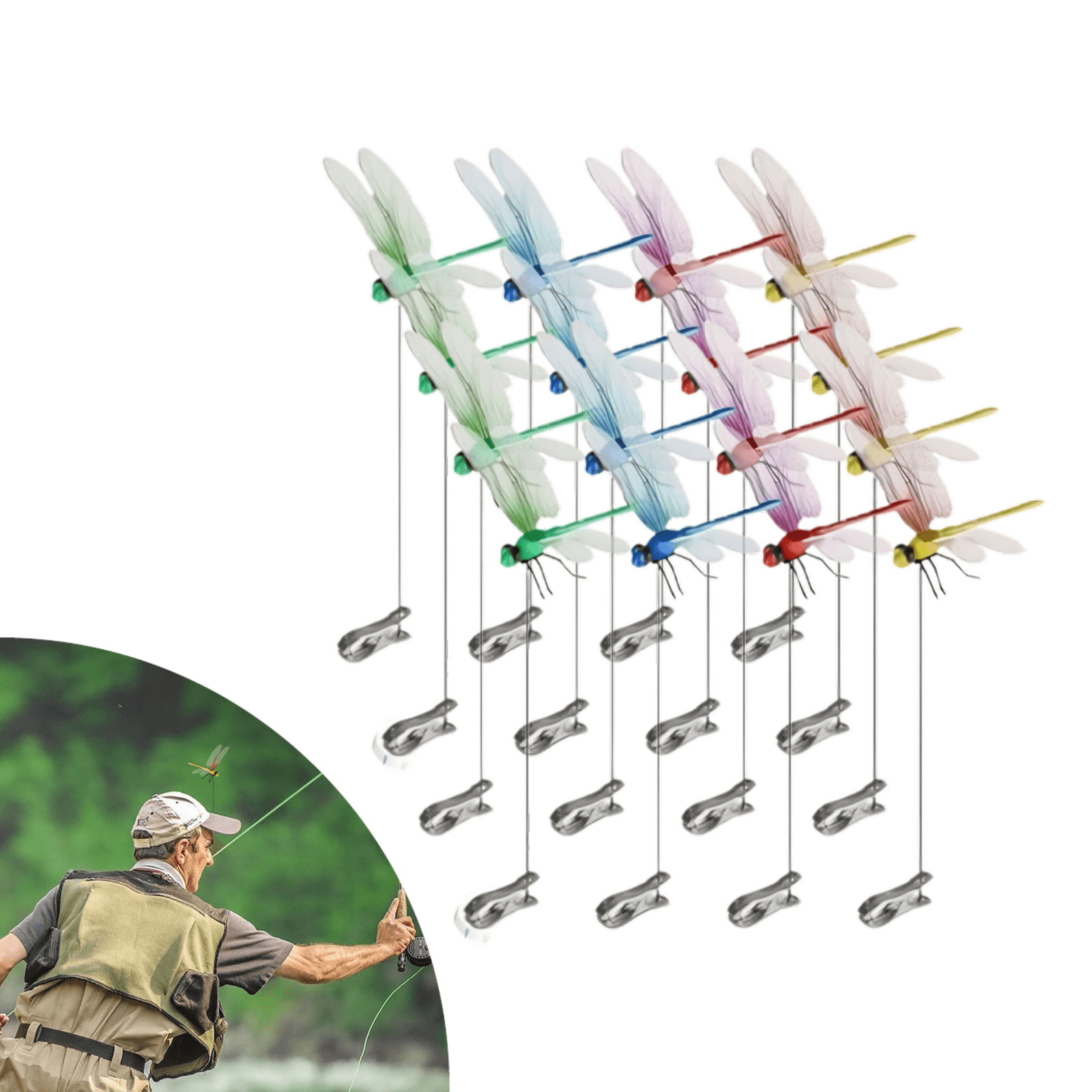 Dragonfly Clip Bug Repellent Waterproof 3D Artificial Hat and Garden ...