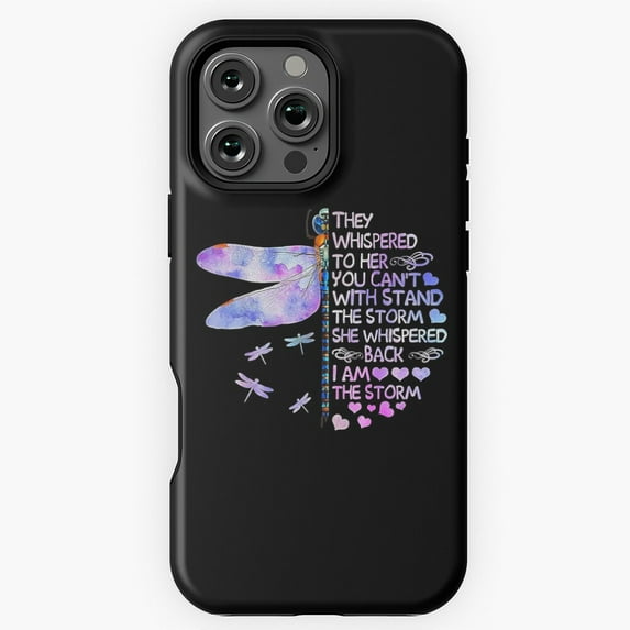 Dragonfly Inspirational Quote Art iPhone Case 17 16 15 14 13 12 11 Pro ...