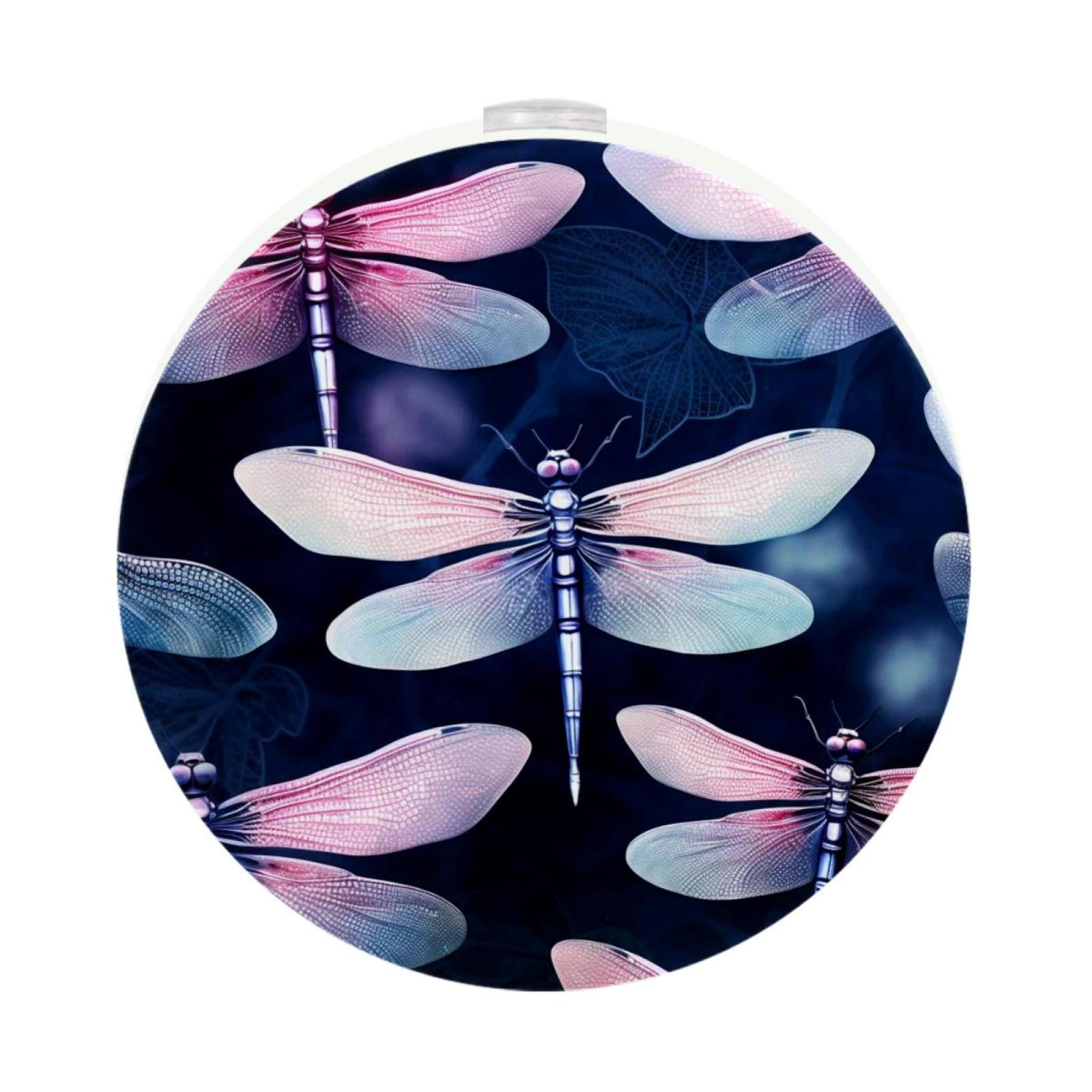 Dragonfly LED Round Night Light-2PCS: Dimmable Plug-in Lamp with Auto ...