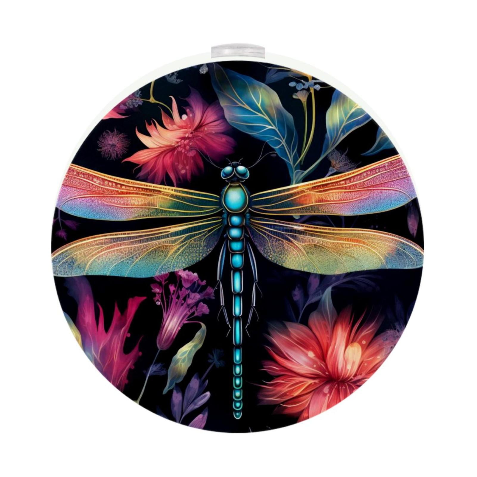 Dragonfly LED Round Night Light-2PCS, Energy Efficient Plug-in Bedroom ...