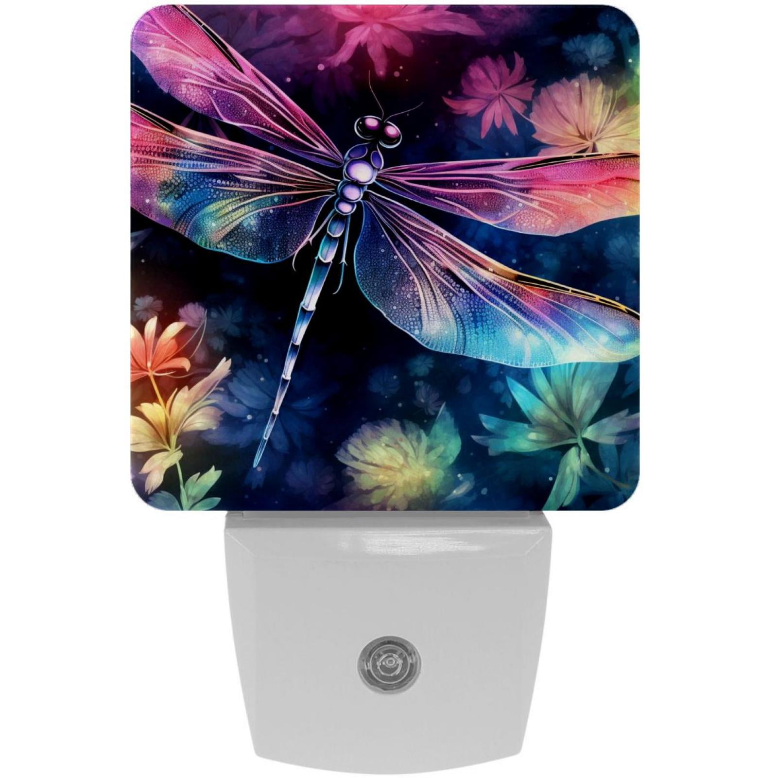 Dragonfly LED Square Night Light - Soft Glow Plug-in Lamp with Dusk to ...