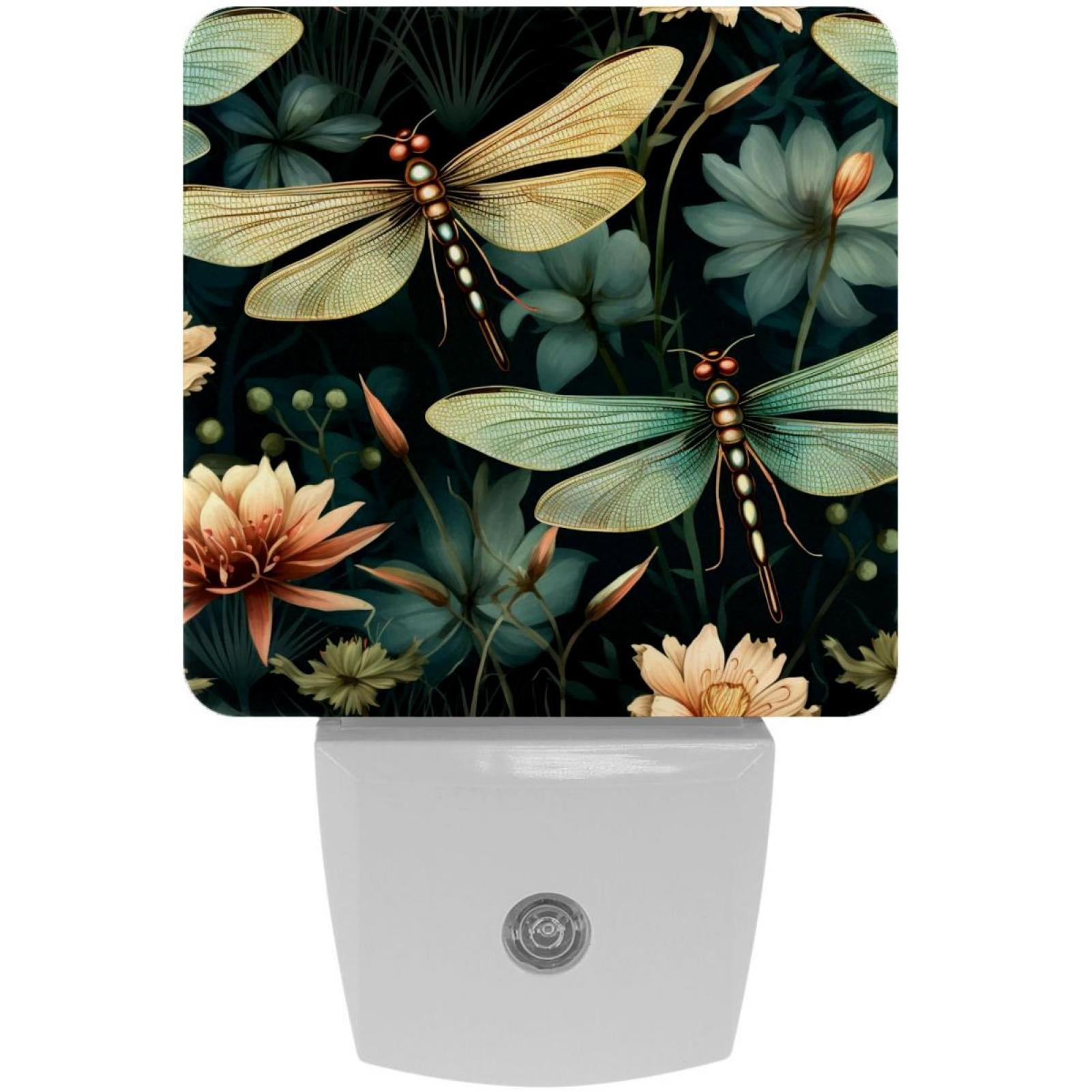 Dragonfly LED Square Night Light - Soft Glow Plug-in Lamp with Dusk to ...