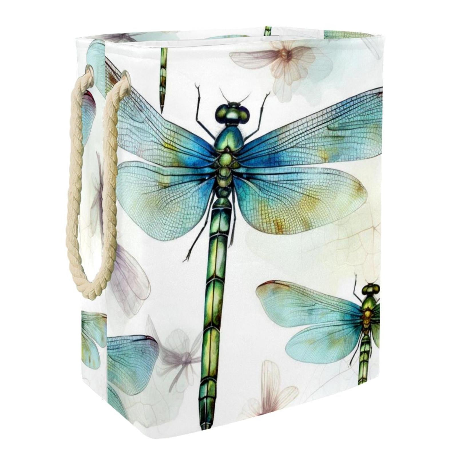 Dragonfly Laundry Hamper, Collapsible Laundry Baskets Firm Washing Bin Clothes Storage ...