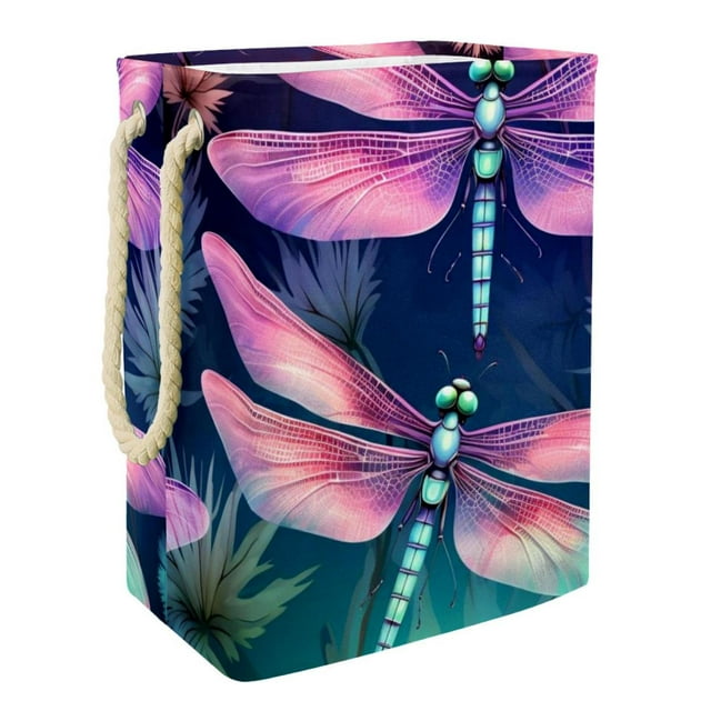 Dragonfly Laundry Hamper, Collapsible Laundry Baskets Firm Washing Bin Clothes Storage ...