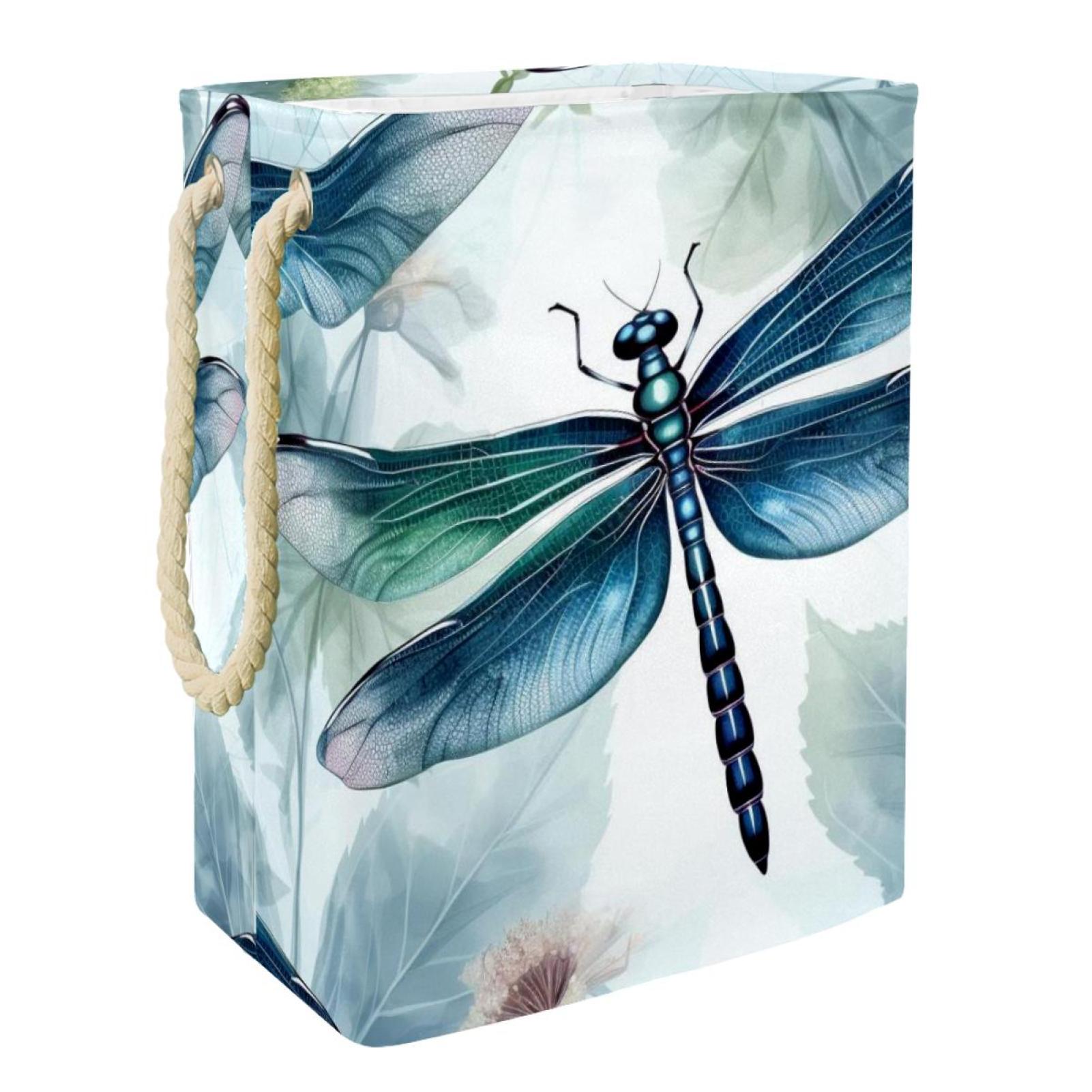Dragonfly Laundry Hamper, Collapsible Laundry Baskets Firm Washing Bin Clothes Storage ...