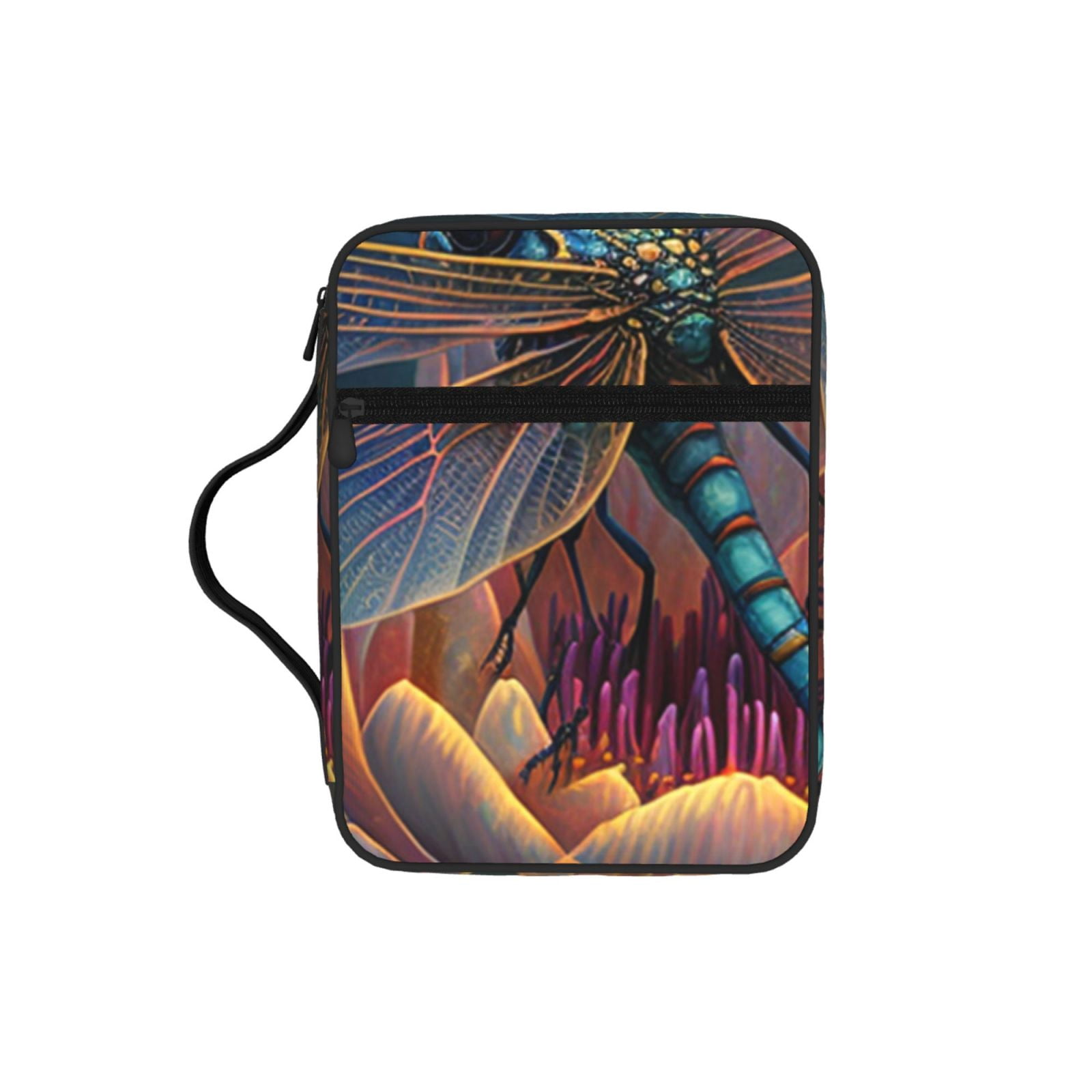 Dragonfly Lotus Cool Art Bible Storage Bag Case with Padded Handle ...