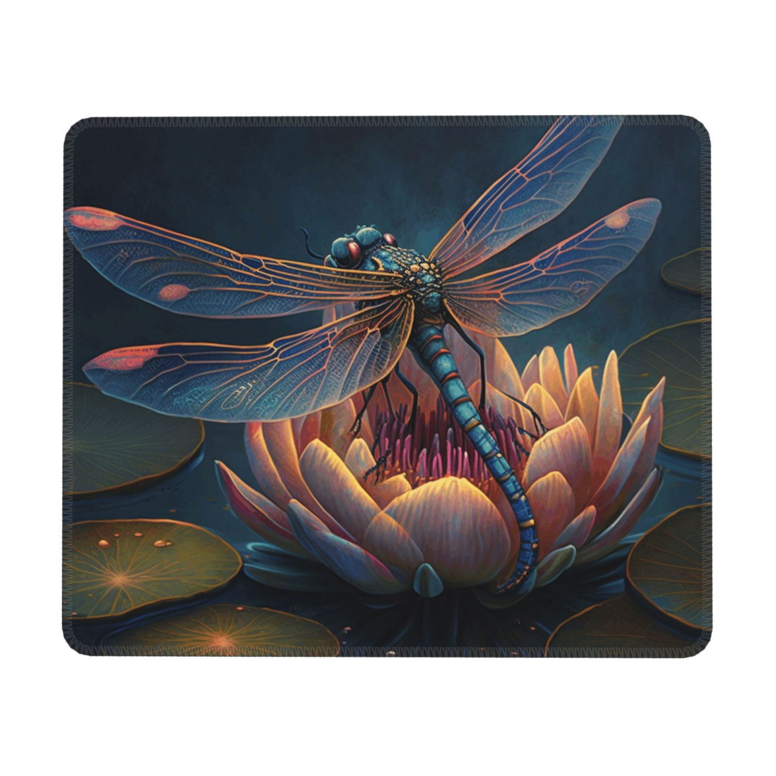 Dragonfly Lotus Cool Art Mouse Pad Non-Slip Rubber Gaming Mousepad ...