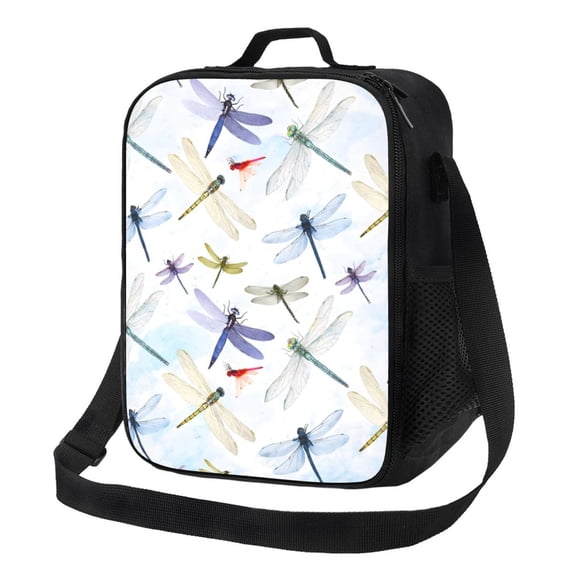 Dragonfly Lunch Bag Insulated Thermal Box with Shoulder Strap & Handle ...