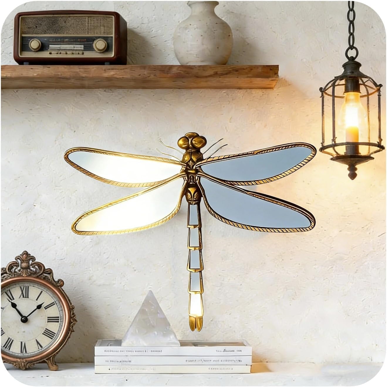 Dragonfly Mirror Wall Decor, Dragon Fly Mirror Mounted Sculptures ...