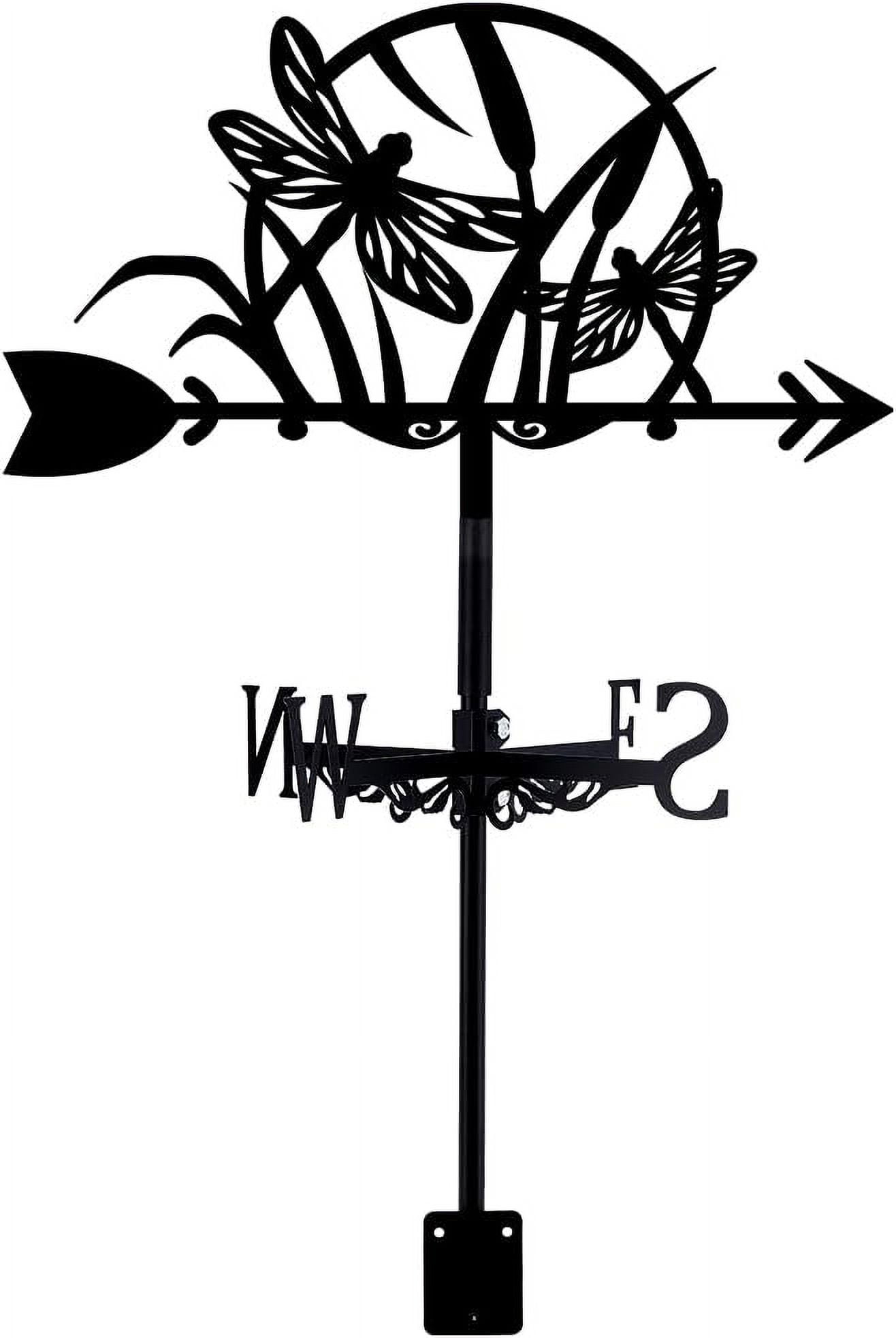 Dragonfly Moon Weather Vane Wrought Iron Wind Vane Garden Weathervane ...