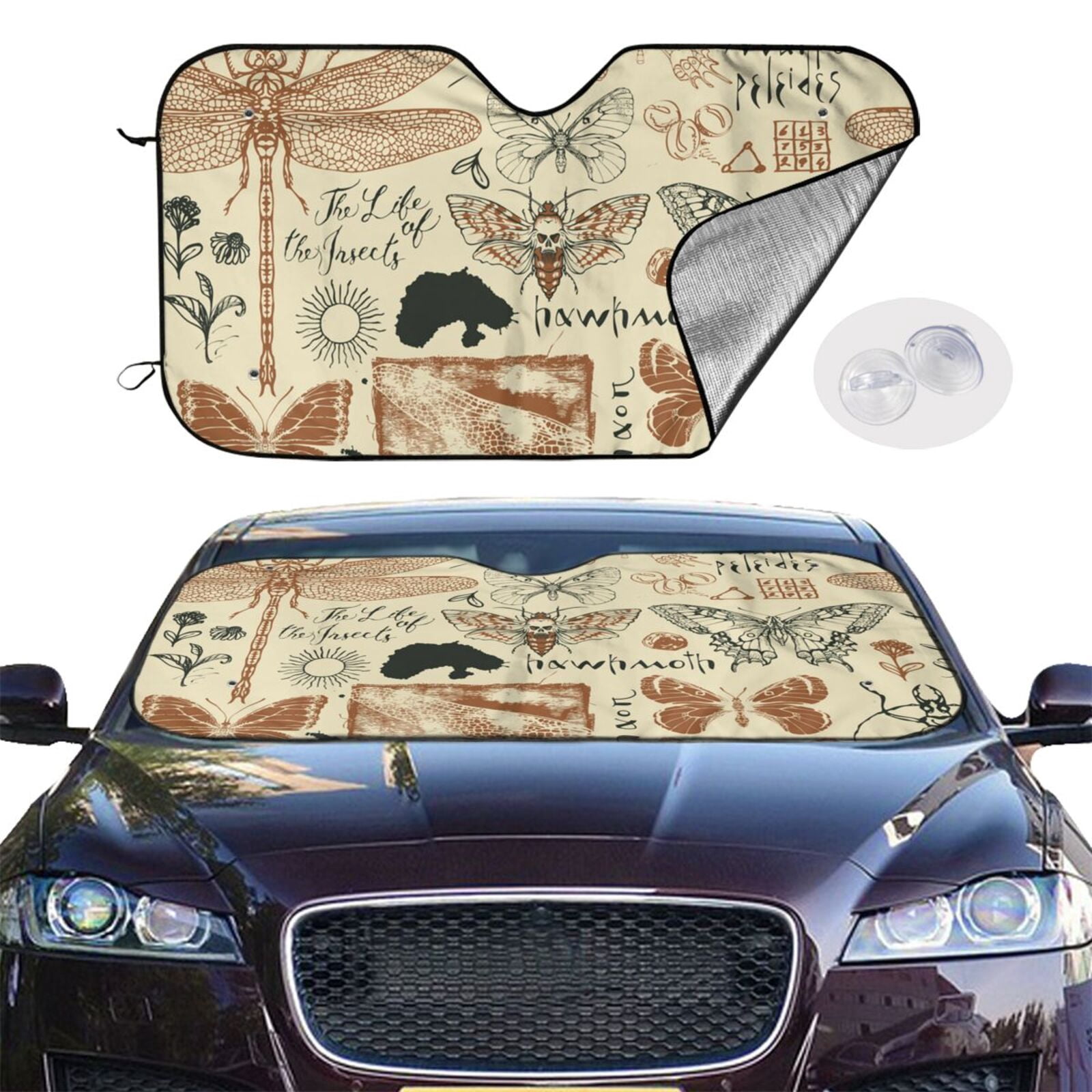 Dragonfly Moth Vintage Butterfly Windshield Sunshade Sun Shade Front ...