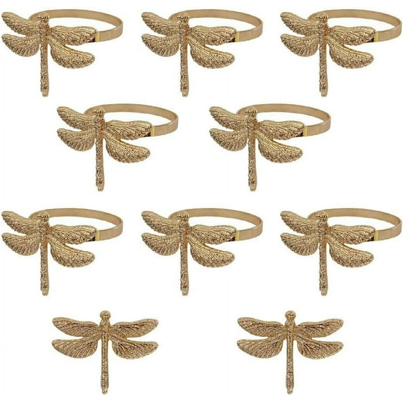 Dragonfly Napkin Rings Set of 10, Animal Insect Dragonfly Napkin Ring ...