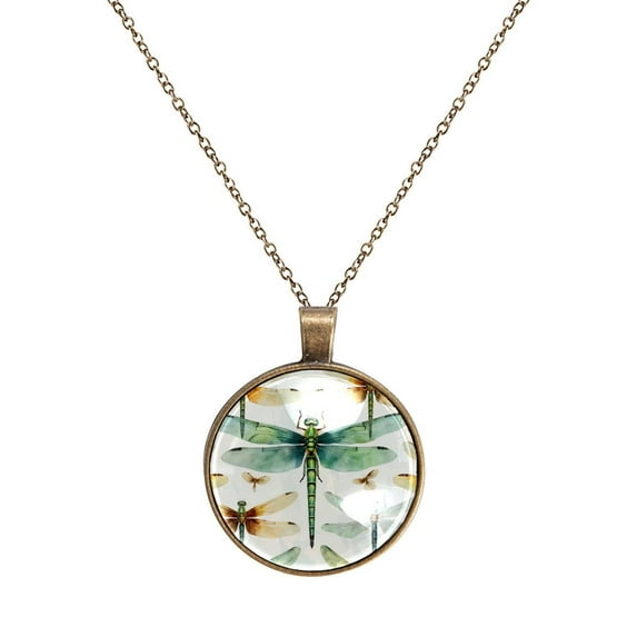 Dragonfly Necklace Personalized Custom Photo Round Pendant Adjustable ...