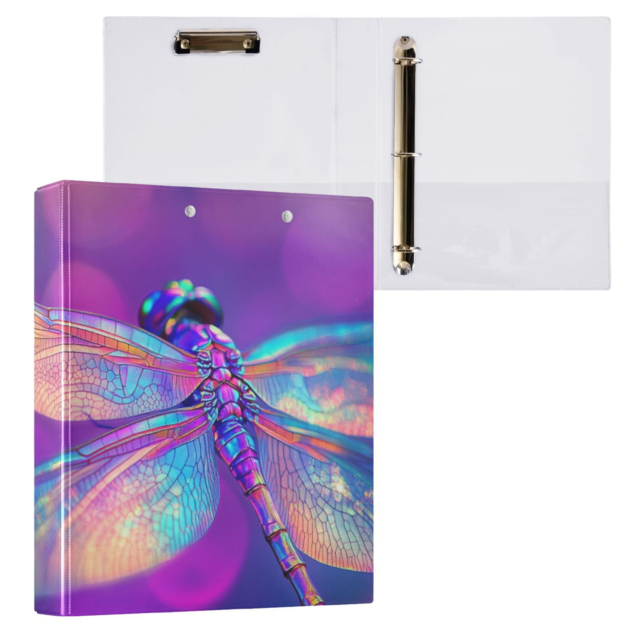 Dragonfly Neon Colored Round Ring Binder 3 Rings 1.5" Capacity File ...