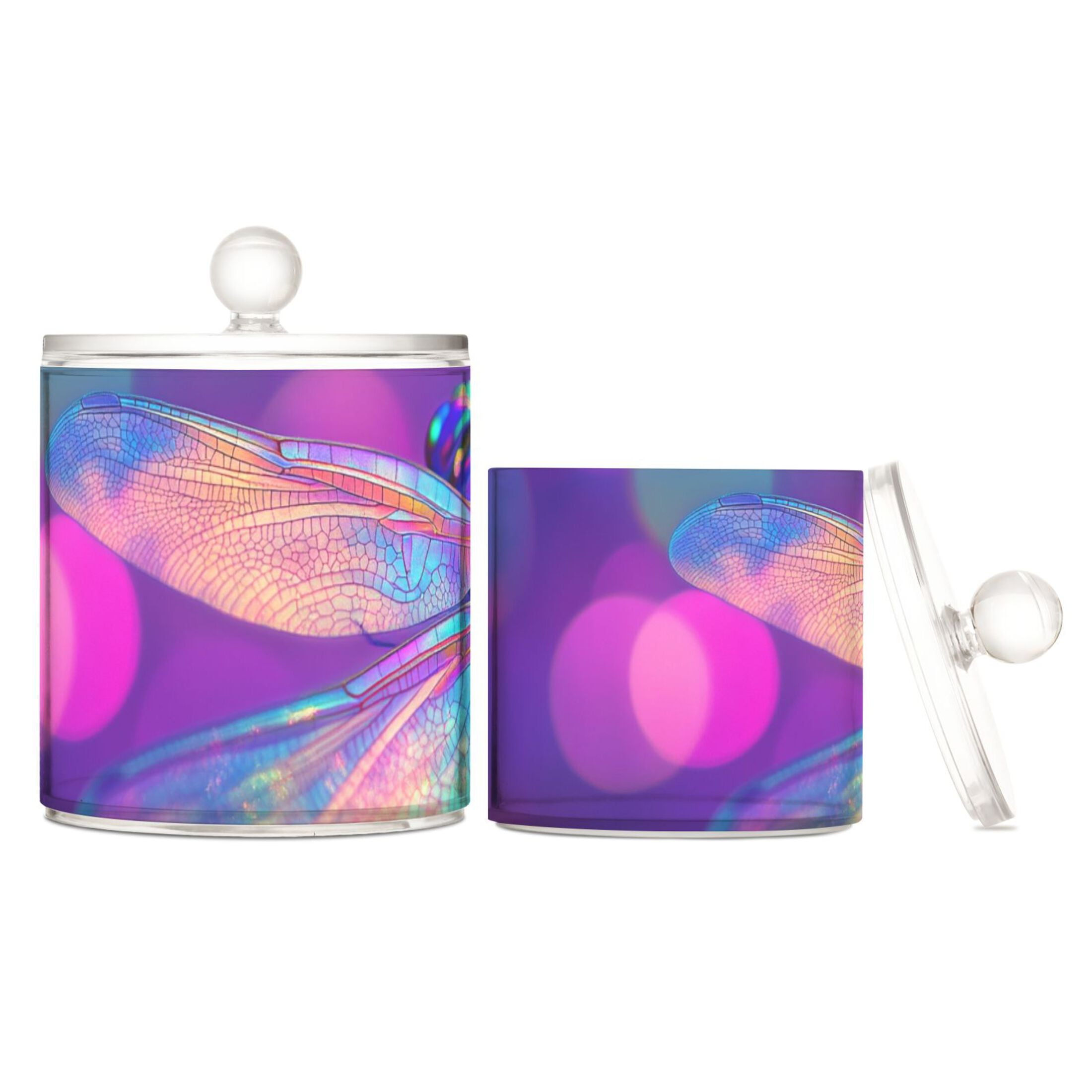 Dragonfly Neon Colored Translucent Plastic Cans Storage Canisters with ...