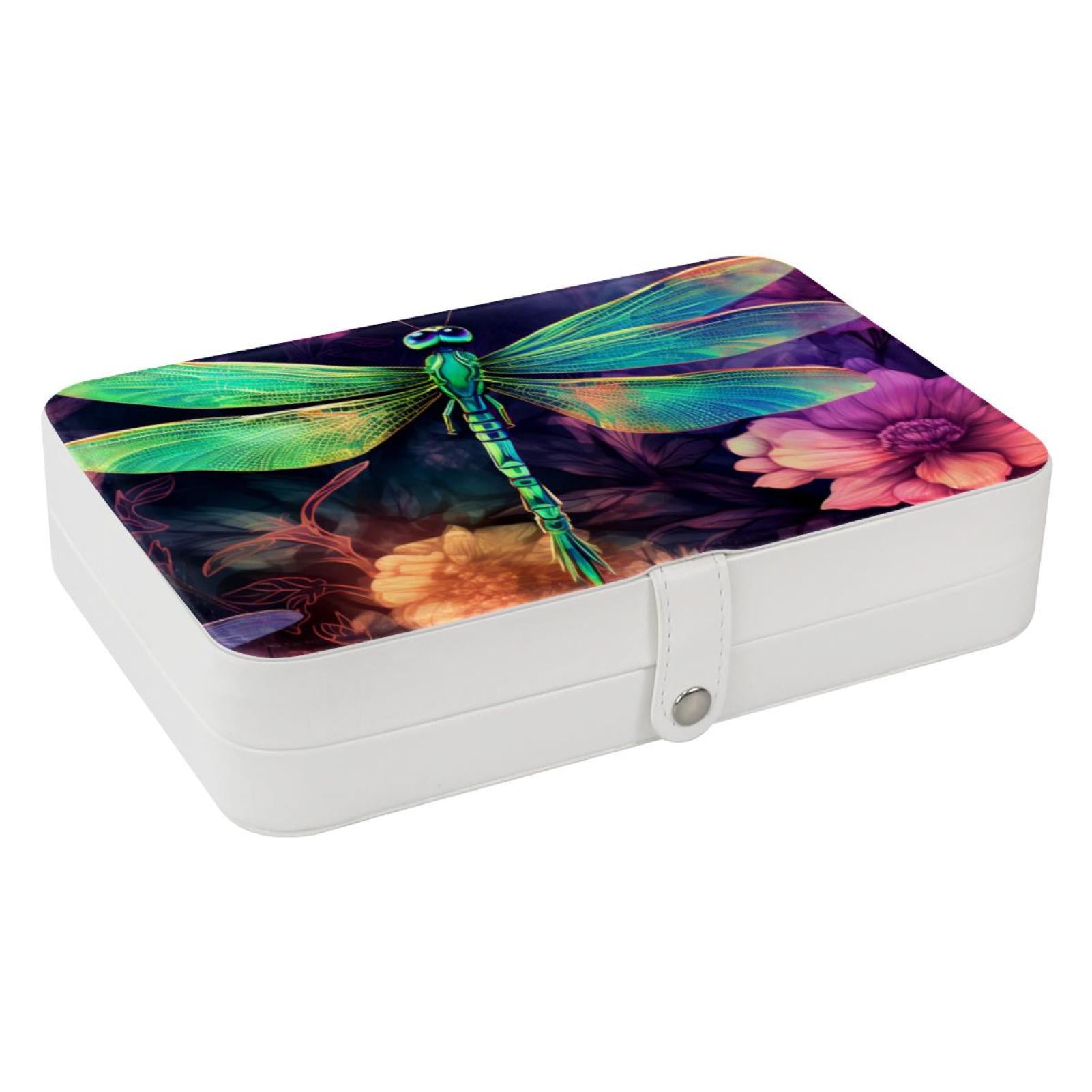 Dragonfly PU Leather Jewelry Box Display Case with Removable ...